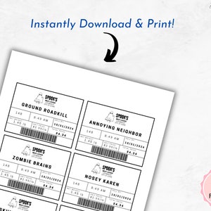 Halloween Meat Label Template | Editable Halloween Treat Sticker | Fake ...