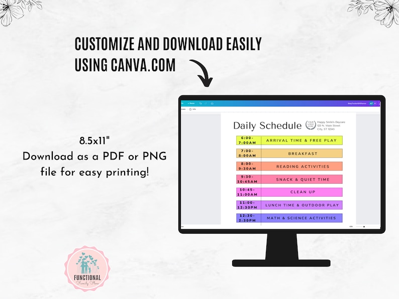 Kids Daily Schedule Template | Editable Daily Routine for Kids ...