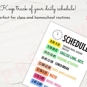 Kids Daily Schedule Template | Editable Homeschool Daily Routine ...