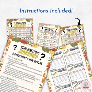 Thanksgiving Trivia | Thanksgiving Jeopardy Game | Printable ...