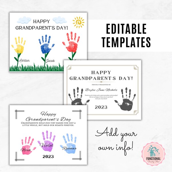 Grandparents Day Handprint Craft - Etsy