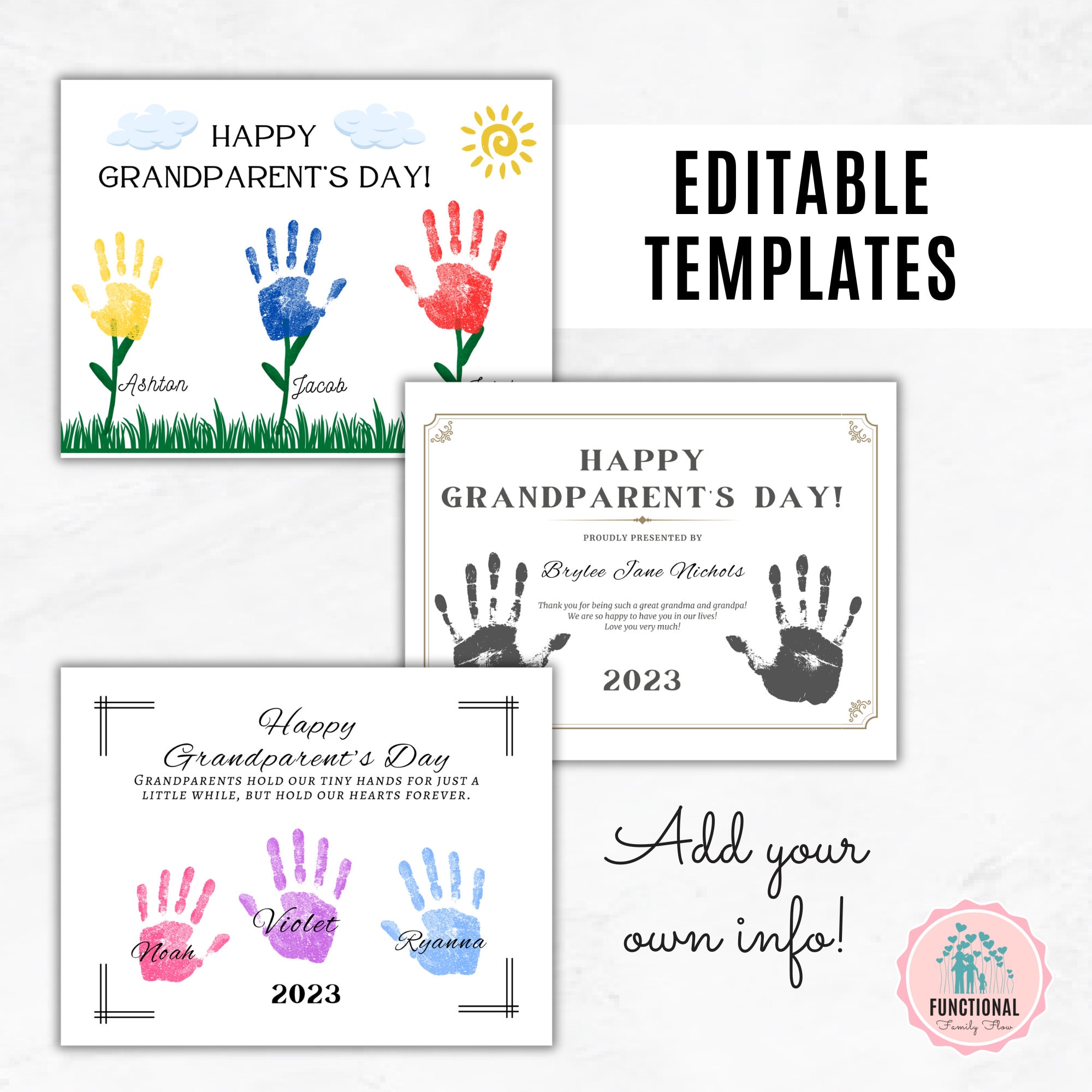 Grandparents Day Handprint Craft Gift for Grandparent's - Etsy