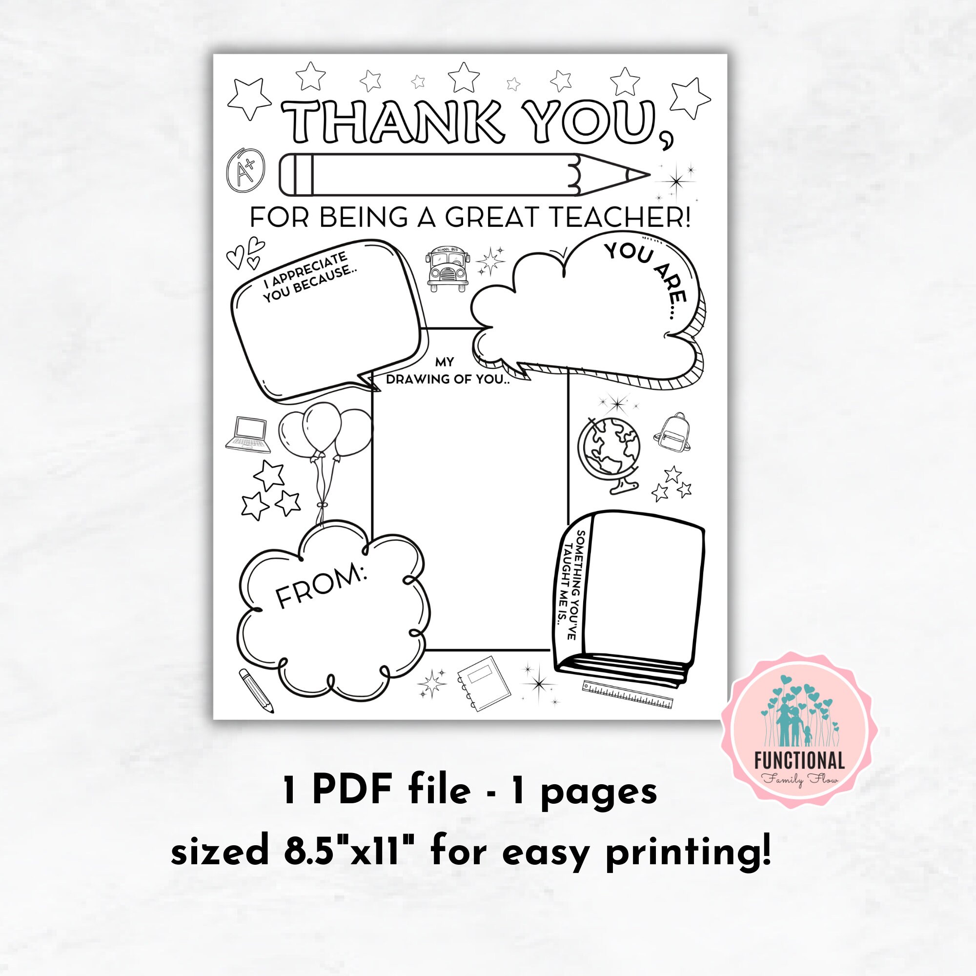 Teacher Appreciation Printable | Teacher Appreciation Week Worksheet ...