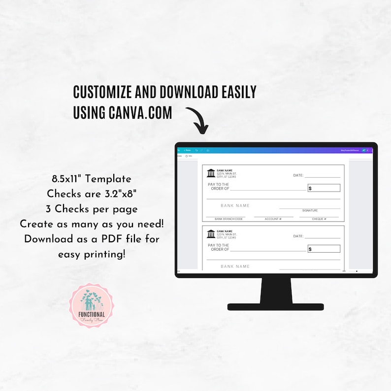 Blank Checks Template | Editable Blank Cheque | Printable Blank Checks ...