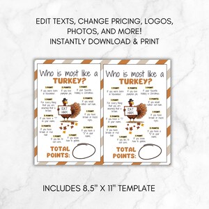 Printable Thanksgiving Game | Editable Family Thanksgiving Game ...