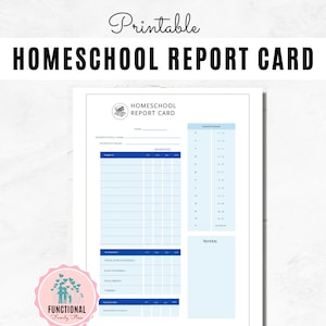 Homeschool Report Card Printable Progress Report Simple Home School ...
