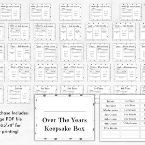 School Years Memory Keepsake Labels | Printable Childhood Memory Bin ...