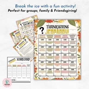 Thanksgiving Trivia | Thanksgiving Jeopardy Game | Printable ...