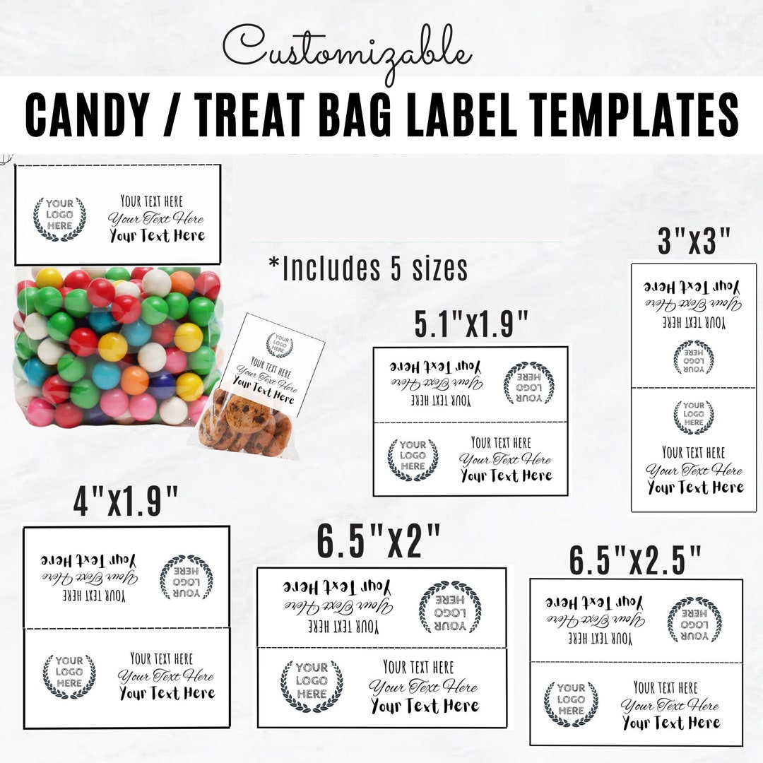 Treat Bag Toppers Template Editable Treat Bag Label Party Favor Label ...