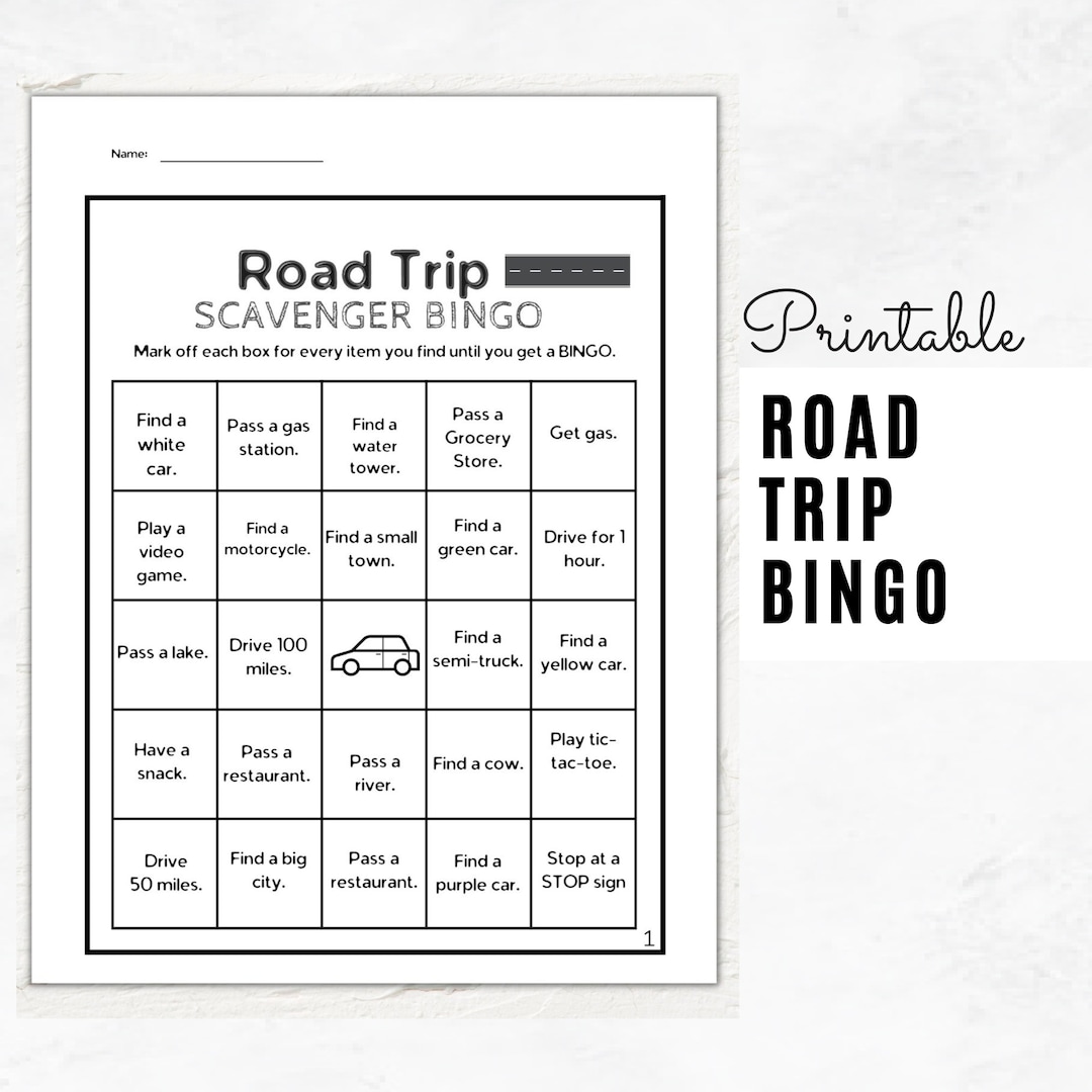 Road Trip Scavenger Hunt Game Kids Activity Road Trip Activity Search ...
