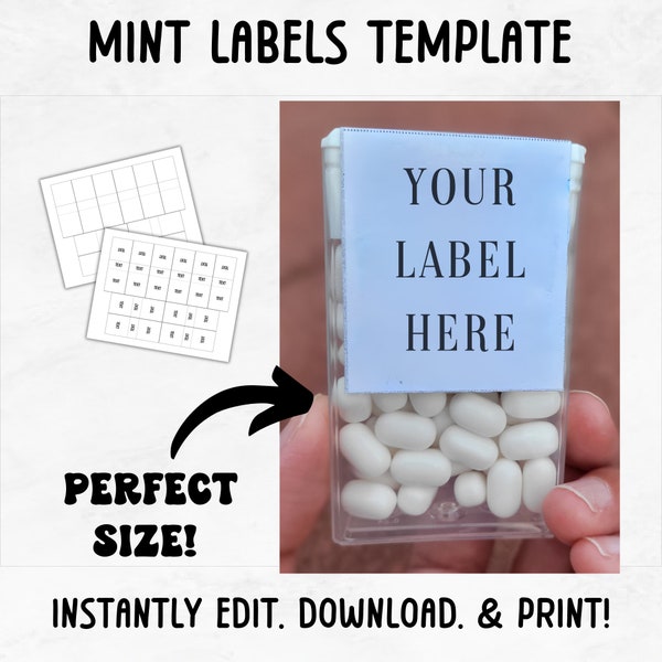 Tic Tac Label - Etsy