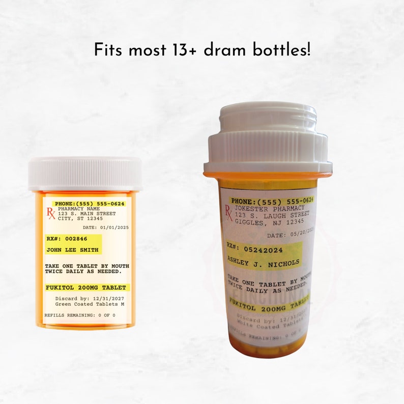 Prescription Label Template | Editable Horizontal RX Bottle Label ...