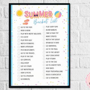 Custom Summer Bucket List | Create Your Own Summer Bucket List Poster ...