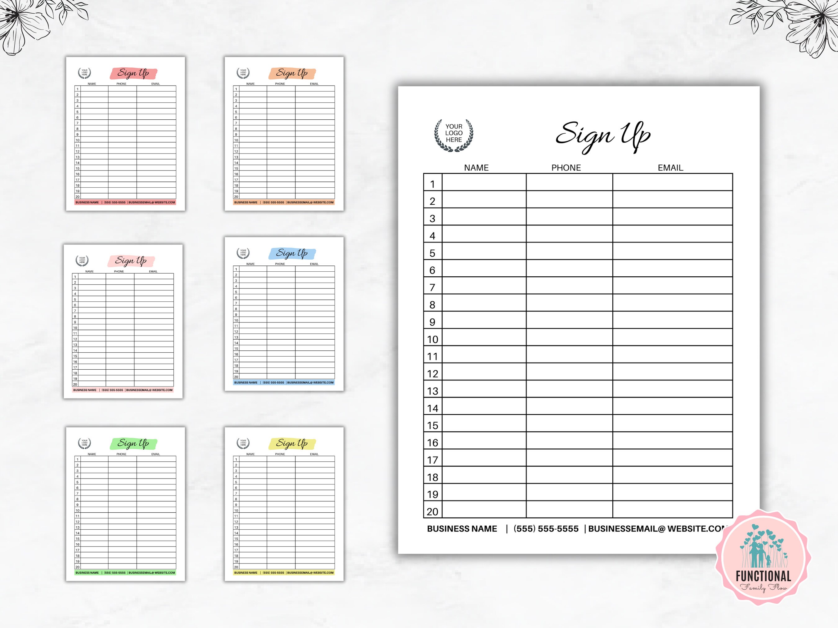 Editable Sign up Sheet Template Printable Sign up Form - Etsy