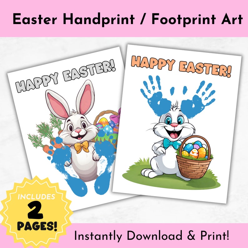 Easter Handprint Footprint Craft | Printable Easter Handprint Art ...
