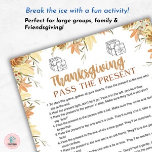 Thanksgiving Game | Printable Pass the Present Game | Group Game ...