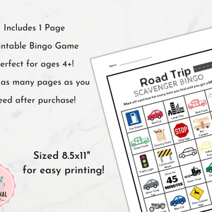 Road Trip Games | Printable Road Trip Bingo | Car Scavenger Hunt Bingo ...