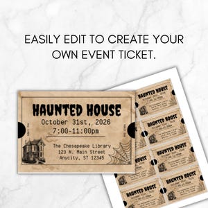 Printable Halloween Tickets | Editable Haunted House Ticket Template ...