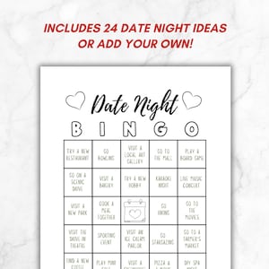 Date Night Bingo Game Template | Editable Couples Game | Printable Date ...