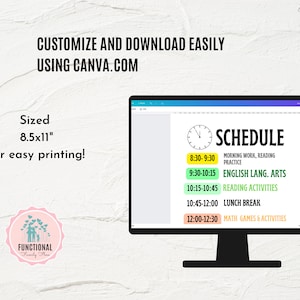 Kids Daily Schedule Template | Editable Homeschool Daily Routine ...