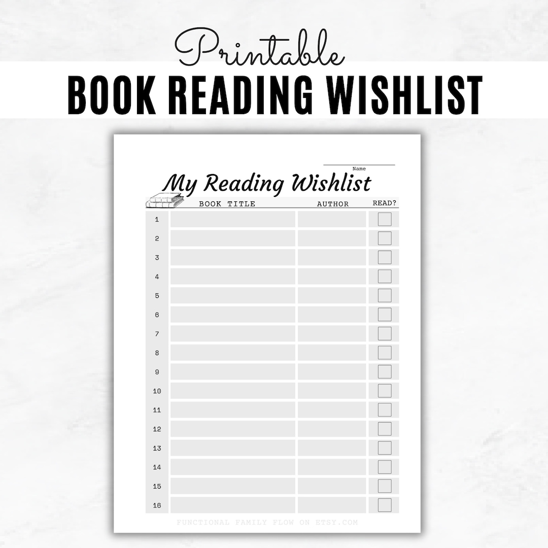 Book Wish List Printable Reading Planner Reading (Instant Download) - Etsy
