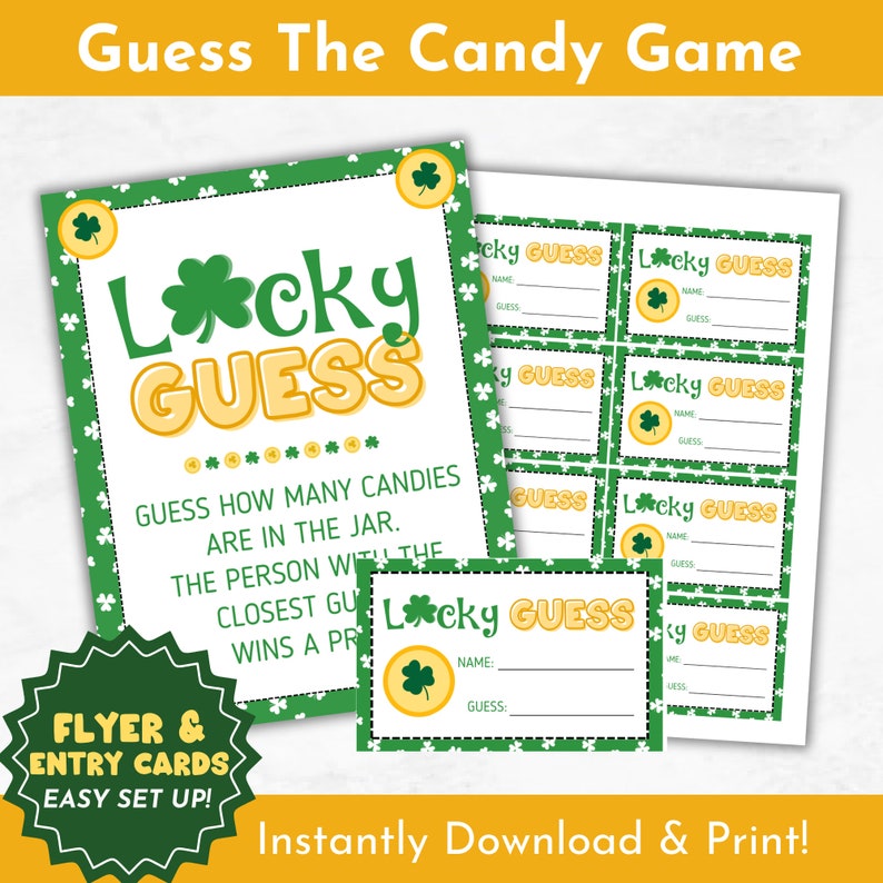 St. Patrick's Day Candy Guessing Game Printable | Lucky Guess St ...