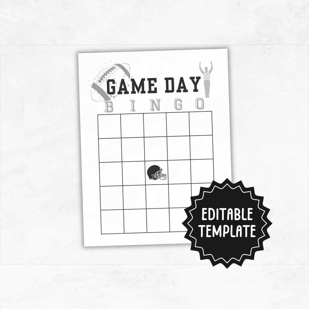Boyfriend Football BINGO Template | Printable Blank Boyfriend Husband ...