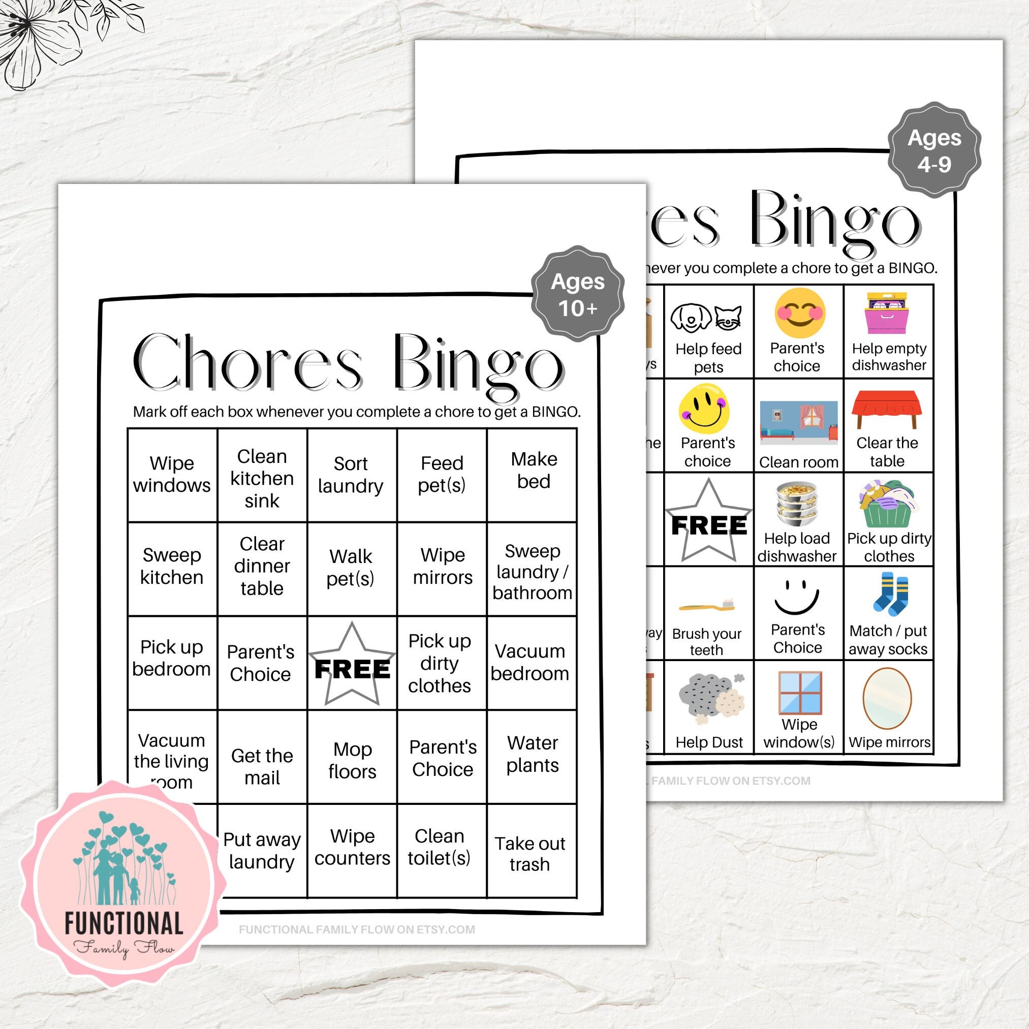Chores Bingo Game | Chores Chart Bingo | Fun Printable Kids Cleaning ...