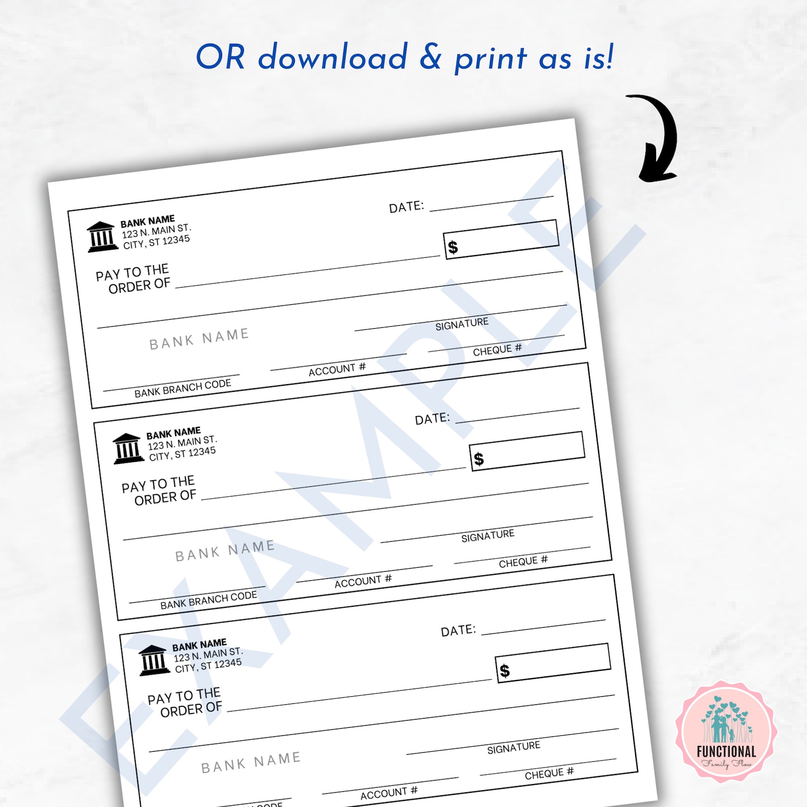Blank Checks Template | Editable Blank Cheque | Printable Blank Checks ...