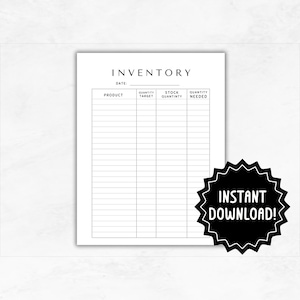 Inventory Spreadsheet | Inventory List | Printable Inventory Tracker ...