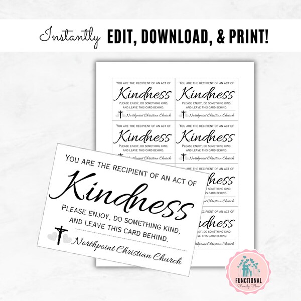 Random Act of Kindness Template - Etsy