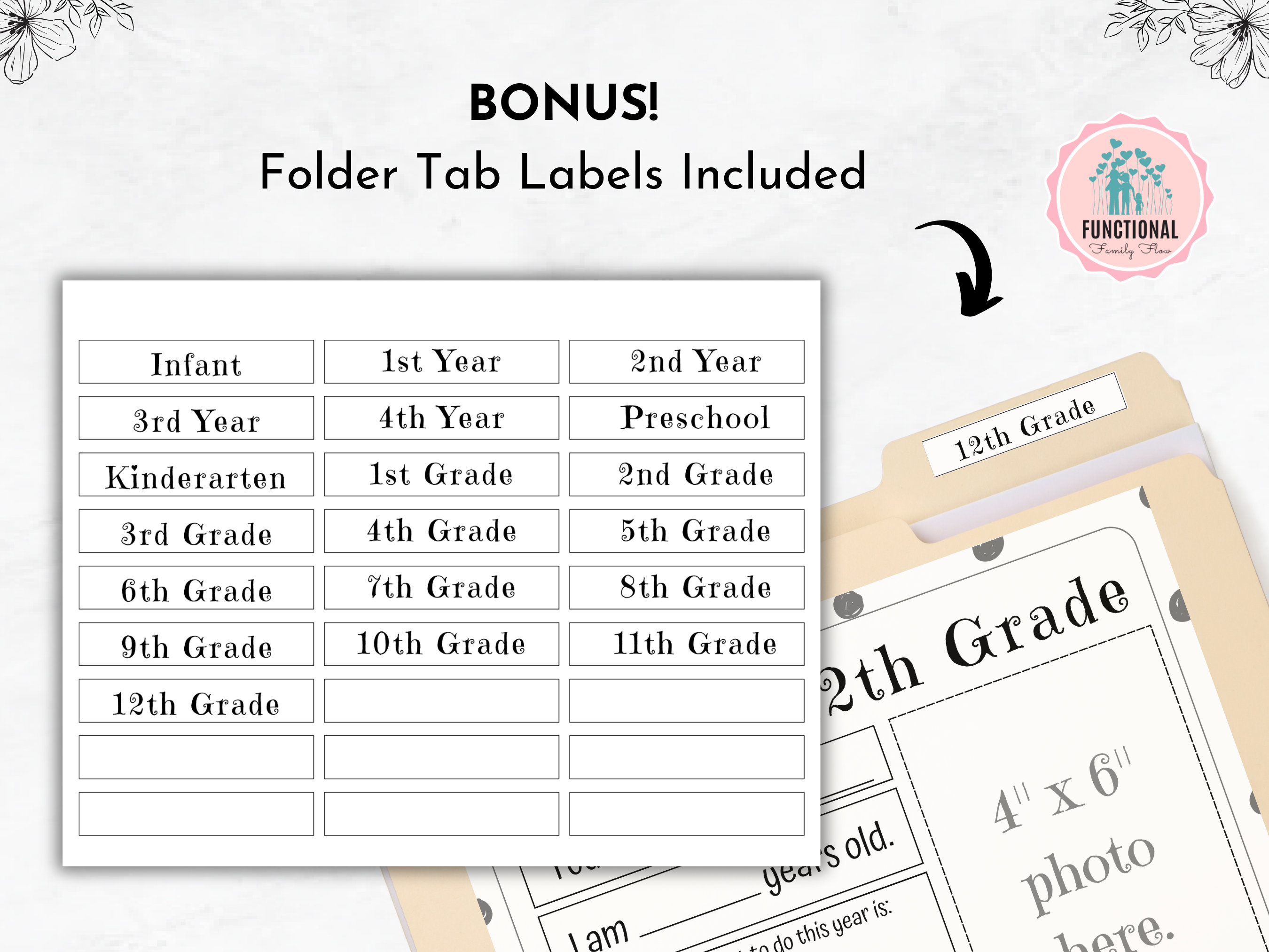 School Years Memory Keepsake Labels | Printable Childhood Memory Bin ...