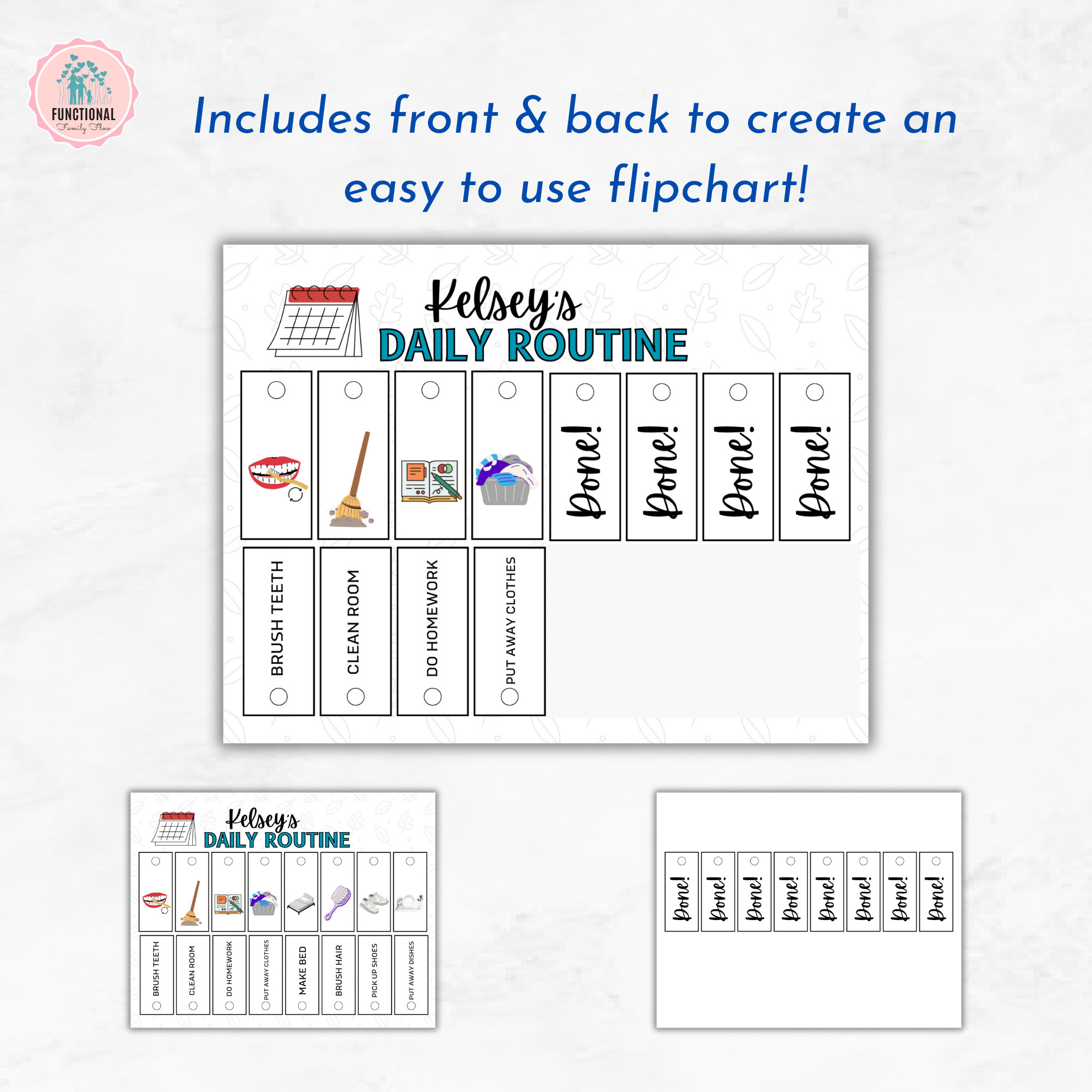 Kids Flip Routine Chart | Editable Visual Schedule for Children ...