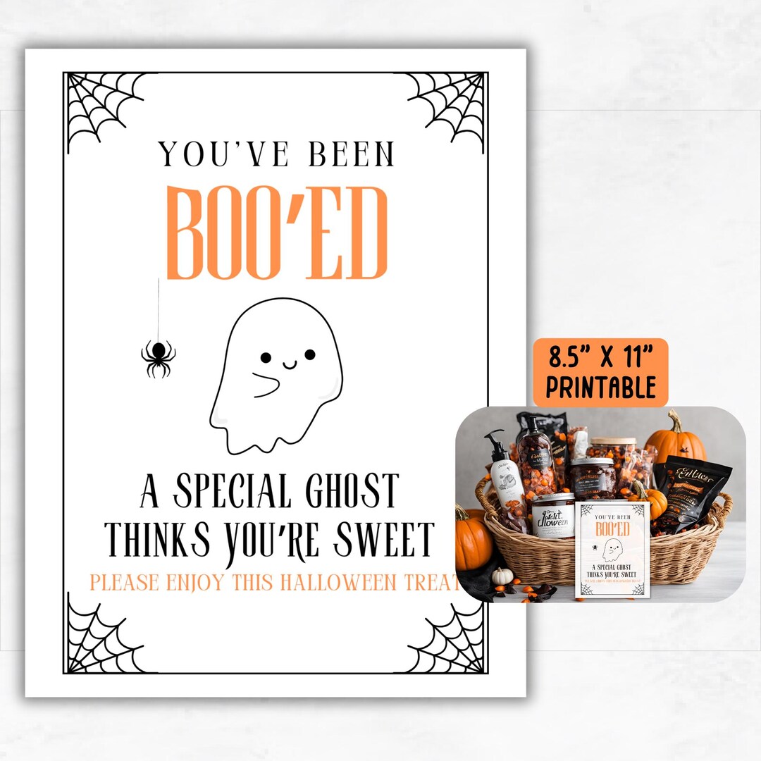 Halloween Boo Basket Card | Printable Boo Basket Tag | Friend Neighbor ...