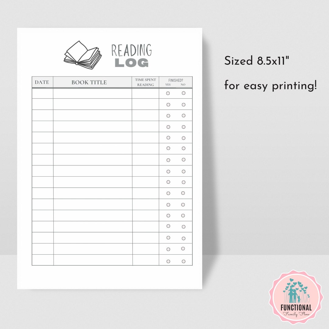 Reading Log Sheet Printable Book Tracker Book Log Page Reading Tracker ...