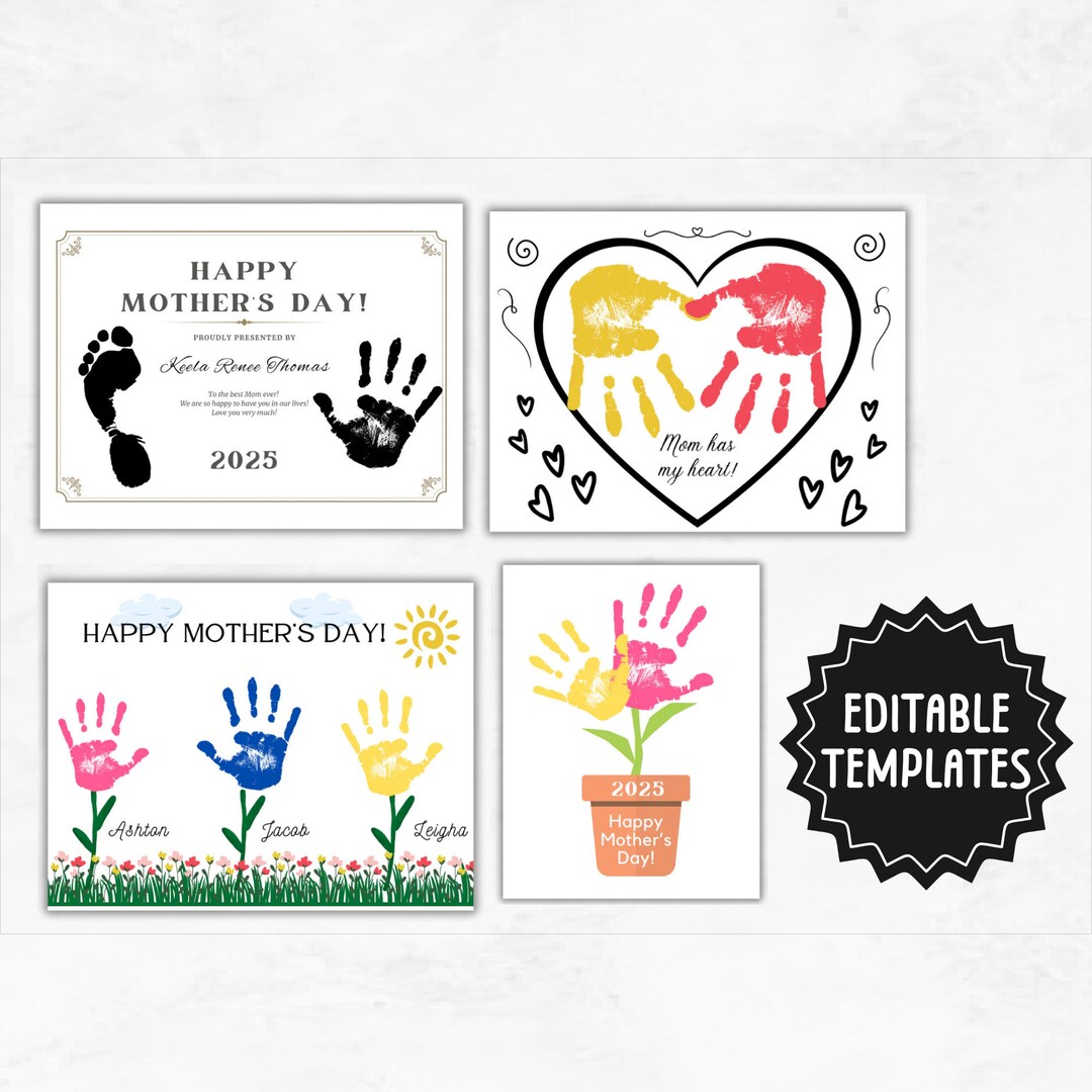 Mother's Day Handprint Art Mother's Day Gift From Kids Handprint Craft ...