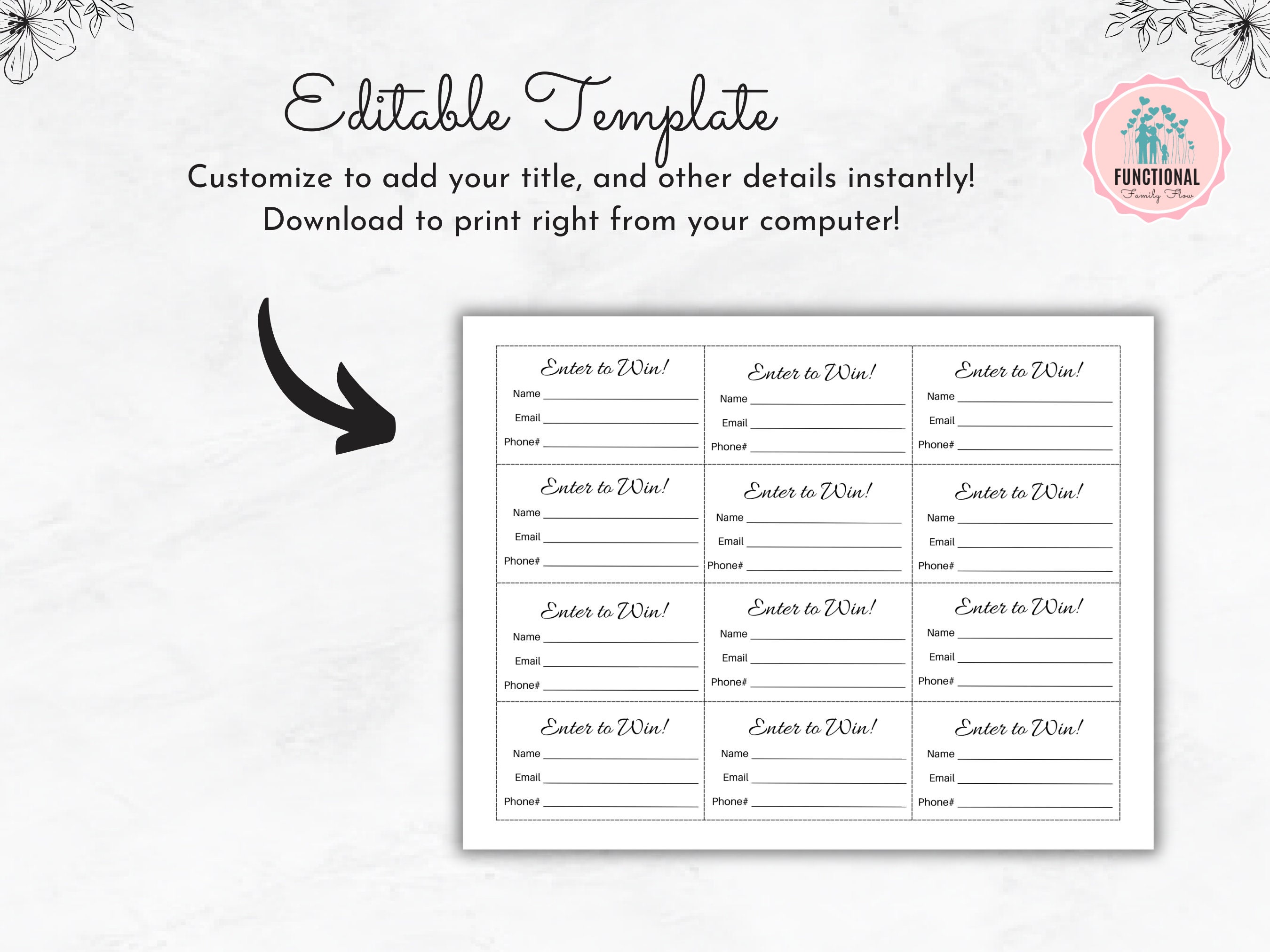 Printable Raffle Tickets Editable Raffle Tickets Template - Etsy