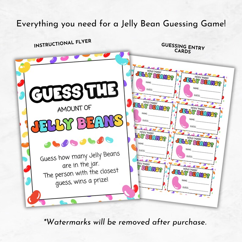 Guess How Many Jelly Beans | Printable Jelly Beans Guessing Game Flyer ...