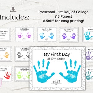 First Day of School Handprint Keepsake | Back to School Art | First Day ...