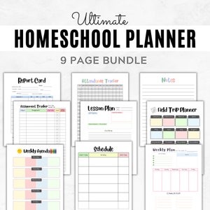 Ultimate Homeschool Planner Bundle | 9 Printable Homeschool Pages ...