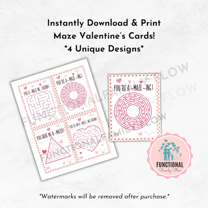 Pencil Valentine's Mazes | Printable Valentines Cards | Classroom ...