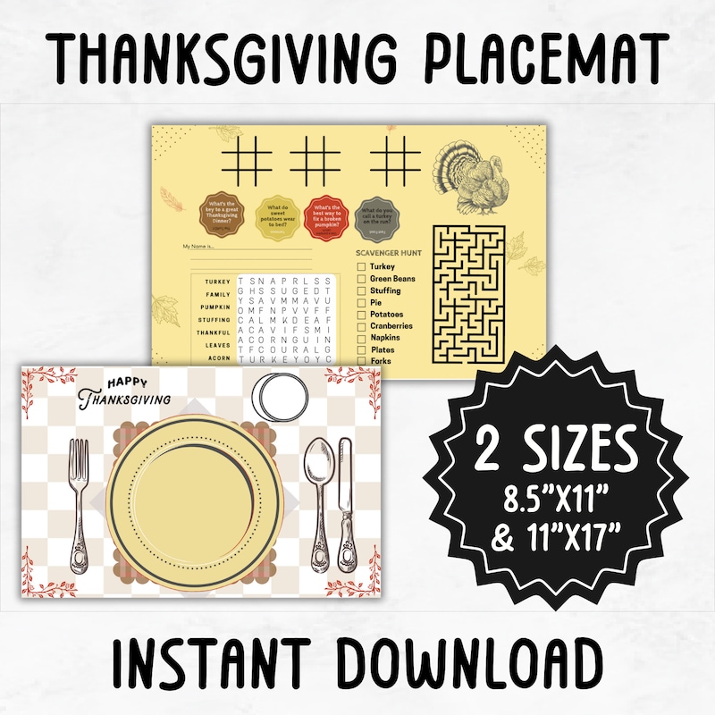 Turkey Placemats - Etsy