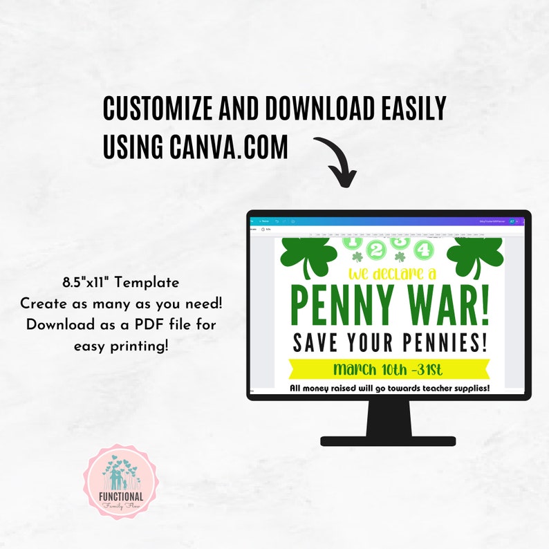 St. Patrick's Day Penny War Flyer Template | Editable St. Patty's Week ...