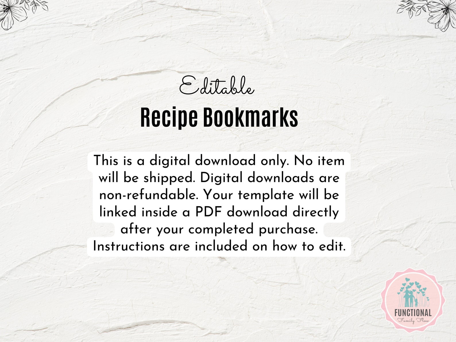 Recipe Template Editable Recipe Bookmark Create Your Own - Etsy