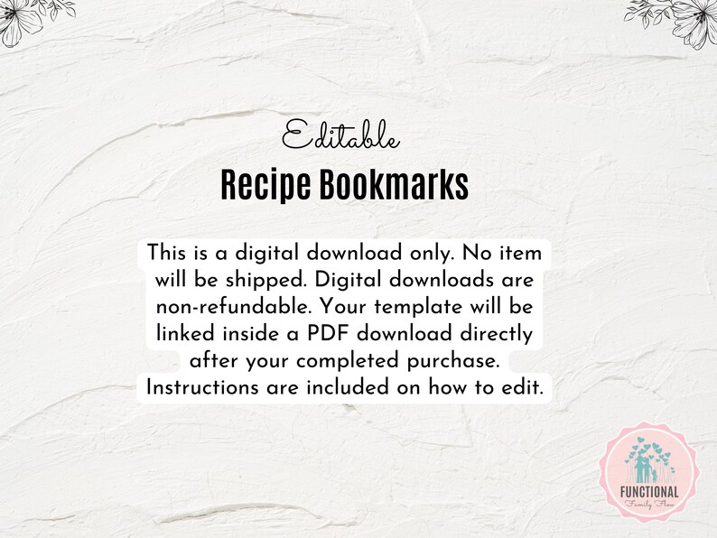 Recipe Template Editable Recipe Bookmark Create Your Own - Etsy