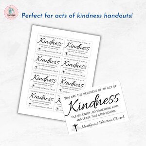 Random Act of Kindness Cards Template | Editable Church Organization ...