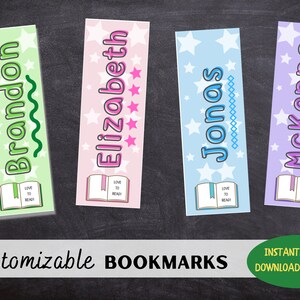Printable Bookmarks | Editable Bookmark Template | Gift Idea for ...