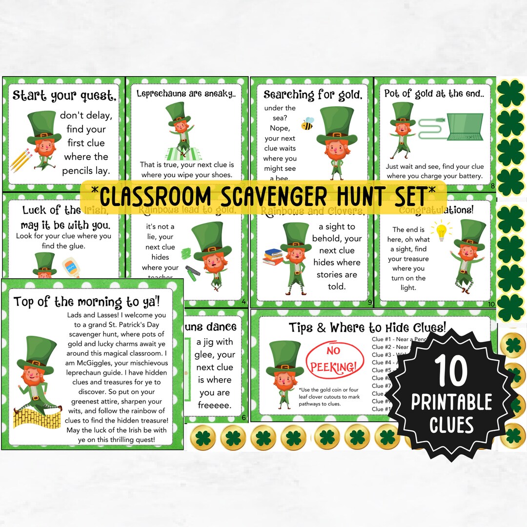 Leprechaun Treasure Hunt | Printable St. Patrick's Day Classroom ...