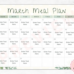 Monthly Meal Planner Template | Home Daycare Weekly Menu | Editable ...