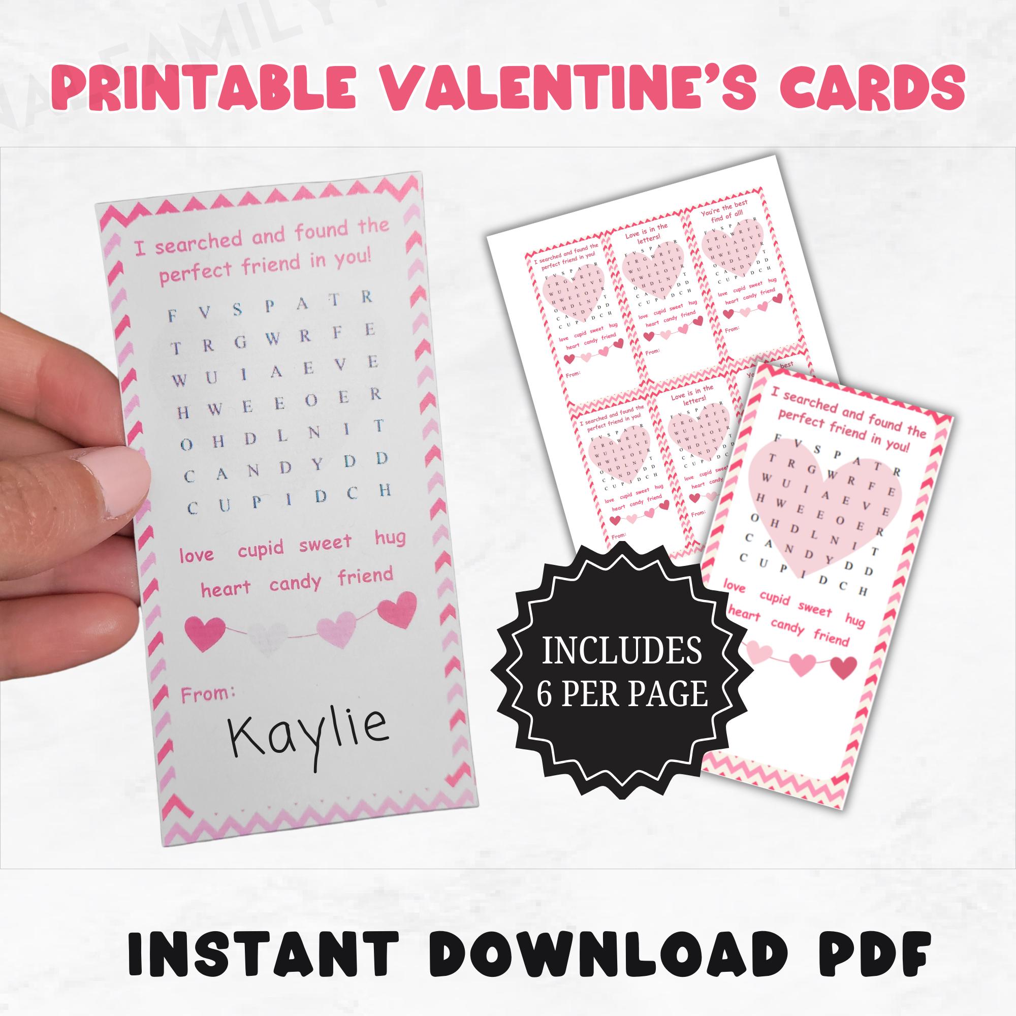 Kids Classroom Valentines | Printable Valentines Cards | Valentines ...